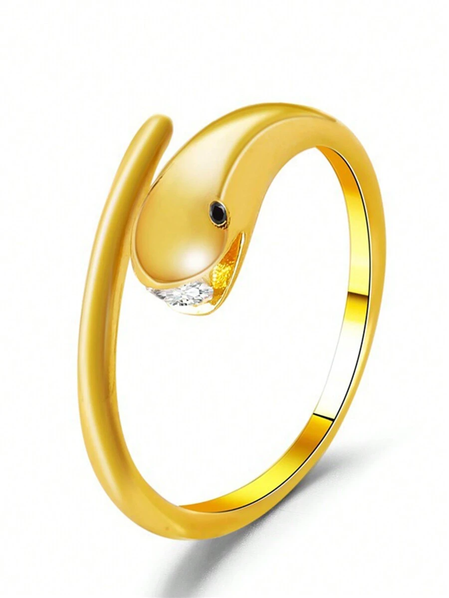 Zodiac Snake Wrapped Open Ring For Women, Minimalist Elegant Snake ...
