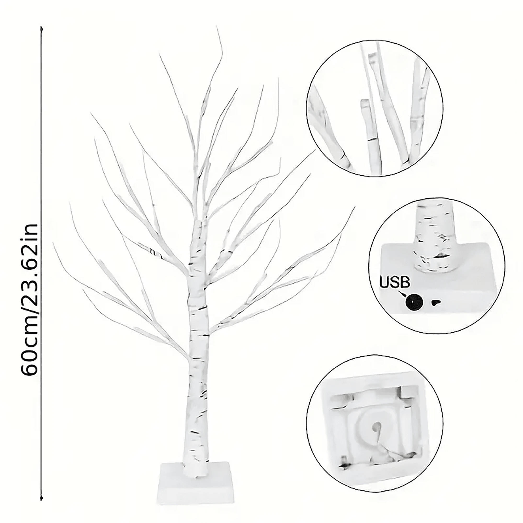 Lighted Birch Tree for Home Decor, Money Tree Indoor, Battery Operated ...
