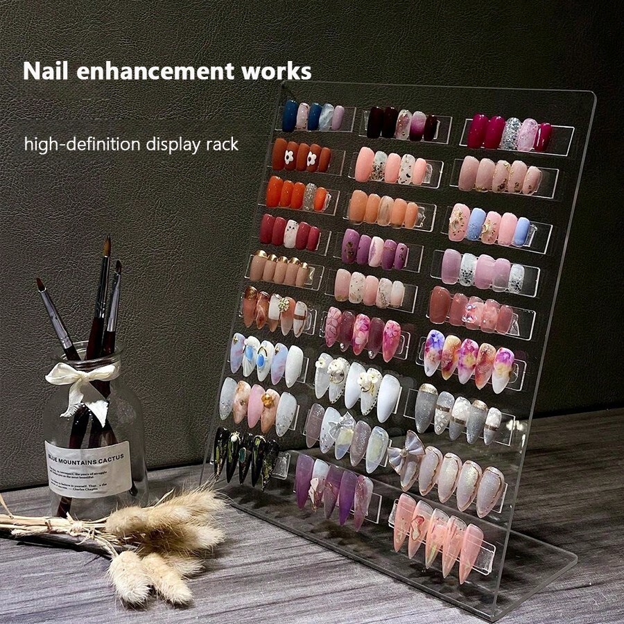 1Pc Clear Acrylic Nail Art Display Board, Must-Have Tool Nail Decals ...
