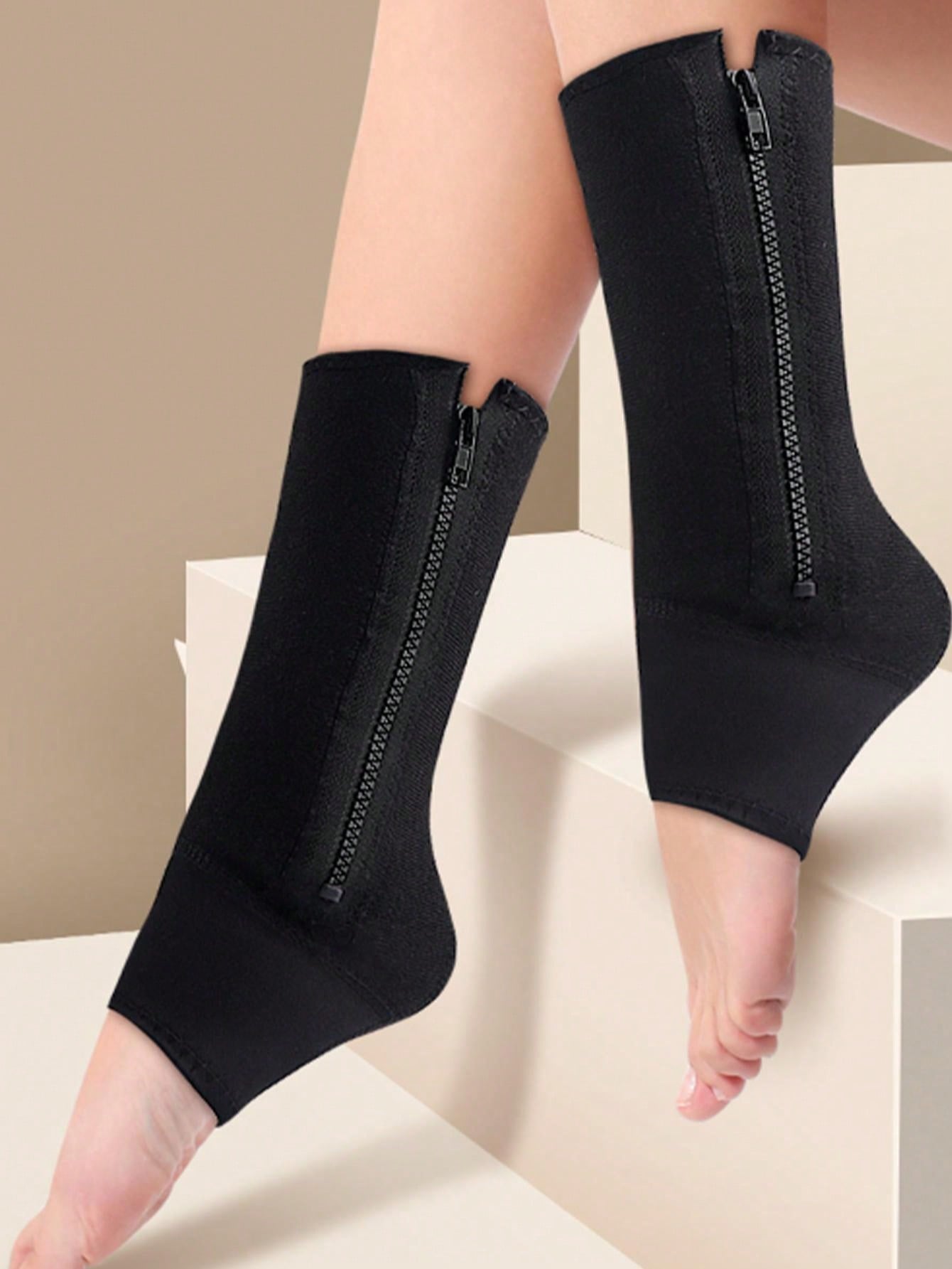 1pc Sports Zipper Compression Marrow Edging Wrap Foot Sleeve | SHEIN USA
