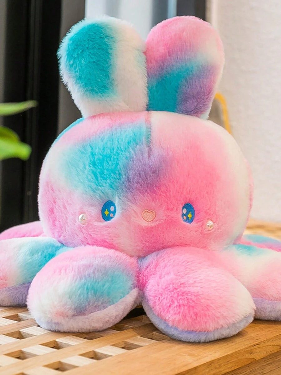 1pc Double-Sided Octopus & Rabbit Plush Doll Colorful Large Rabbit ...