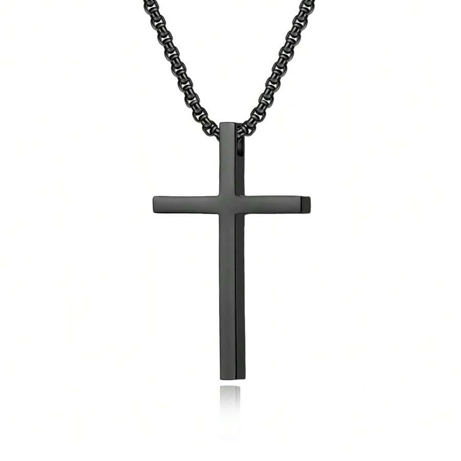 1pc Simple Style Titanium Steel Cross Necklace | SHEIN USA