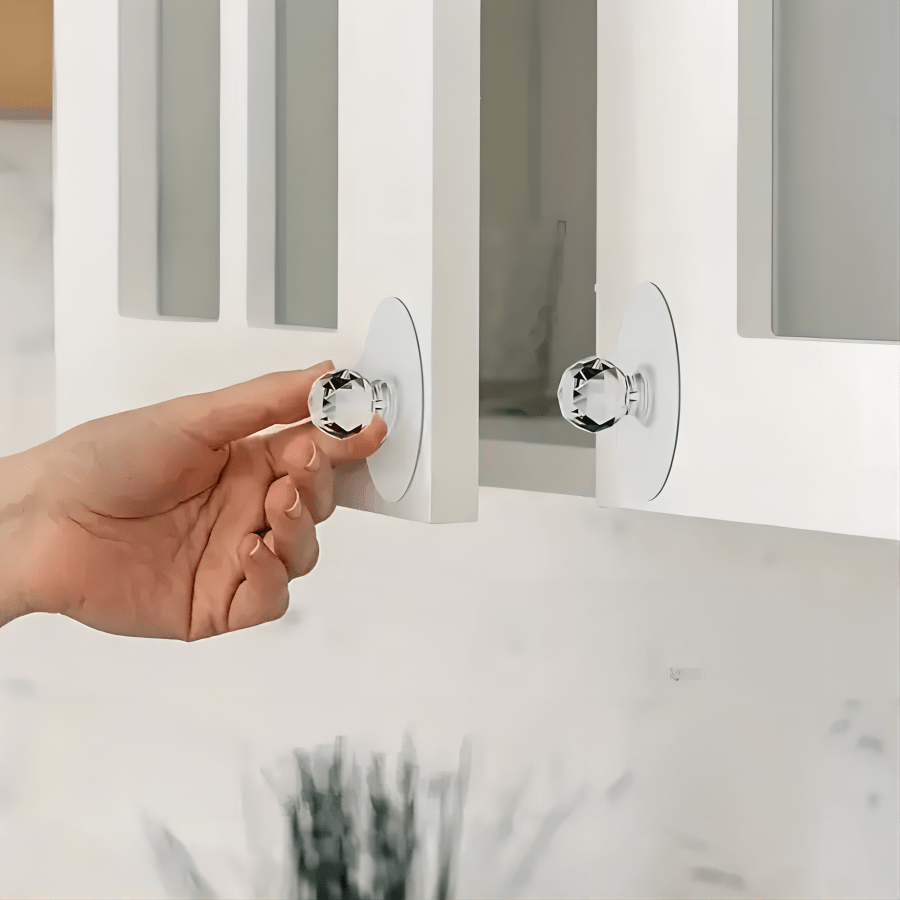 1 Set Of Transparent Crystal Invisible Cabinet Handles, Drawer Pulls ...