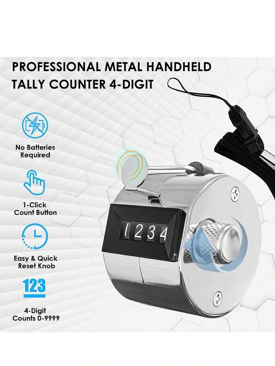Handheld Tally Counter 4-Digit Number Count Clicker Counter, Hand ...