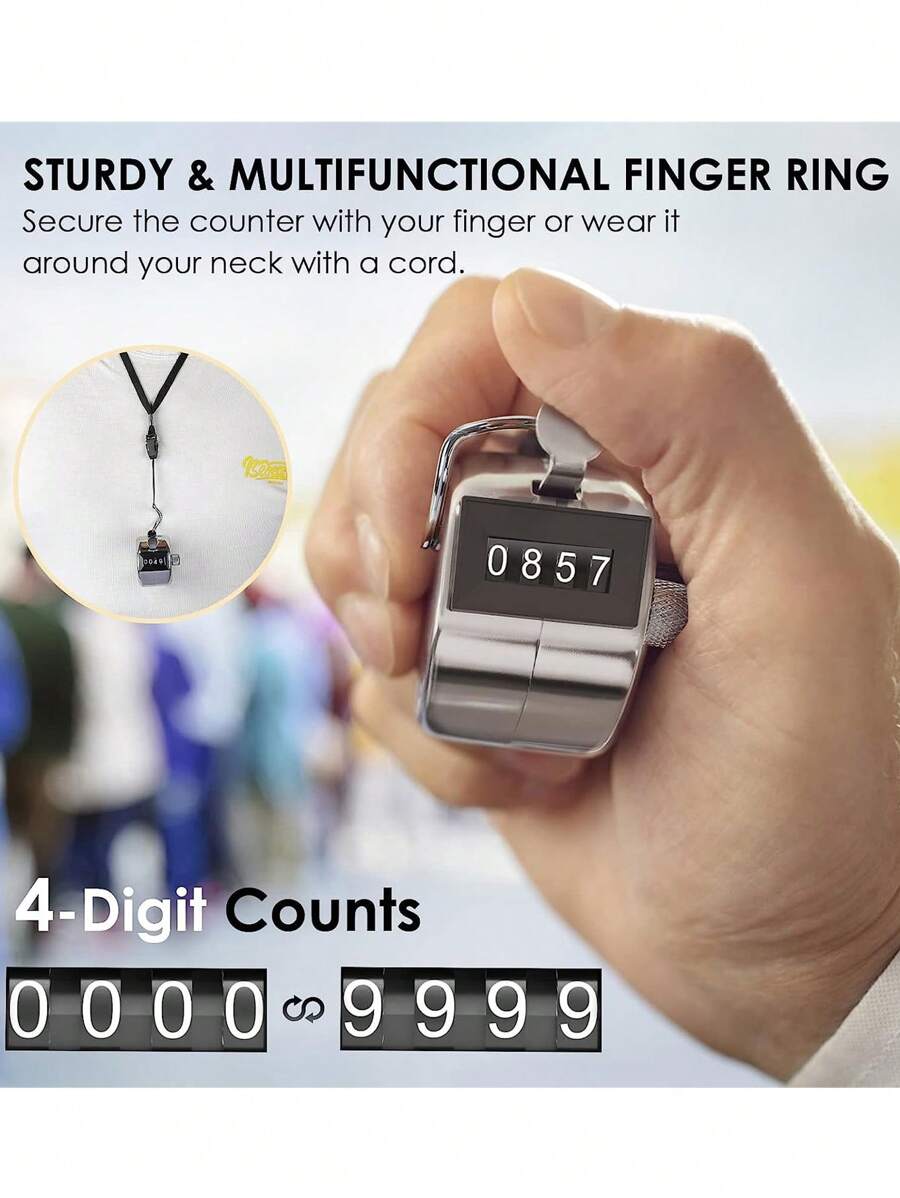 Handheld Tally Counter 4-Digit Number Count Clicker Counter, Hand ...