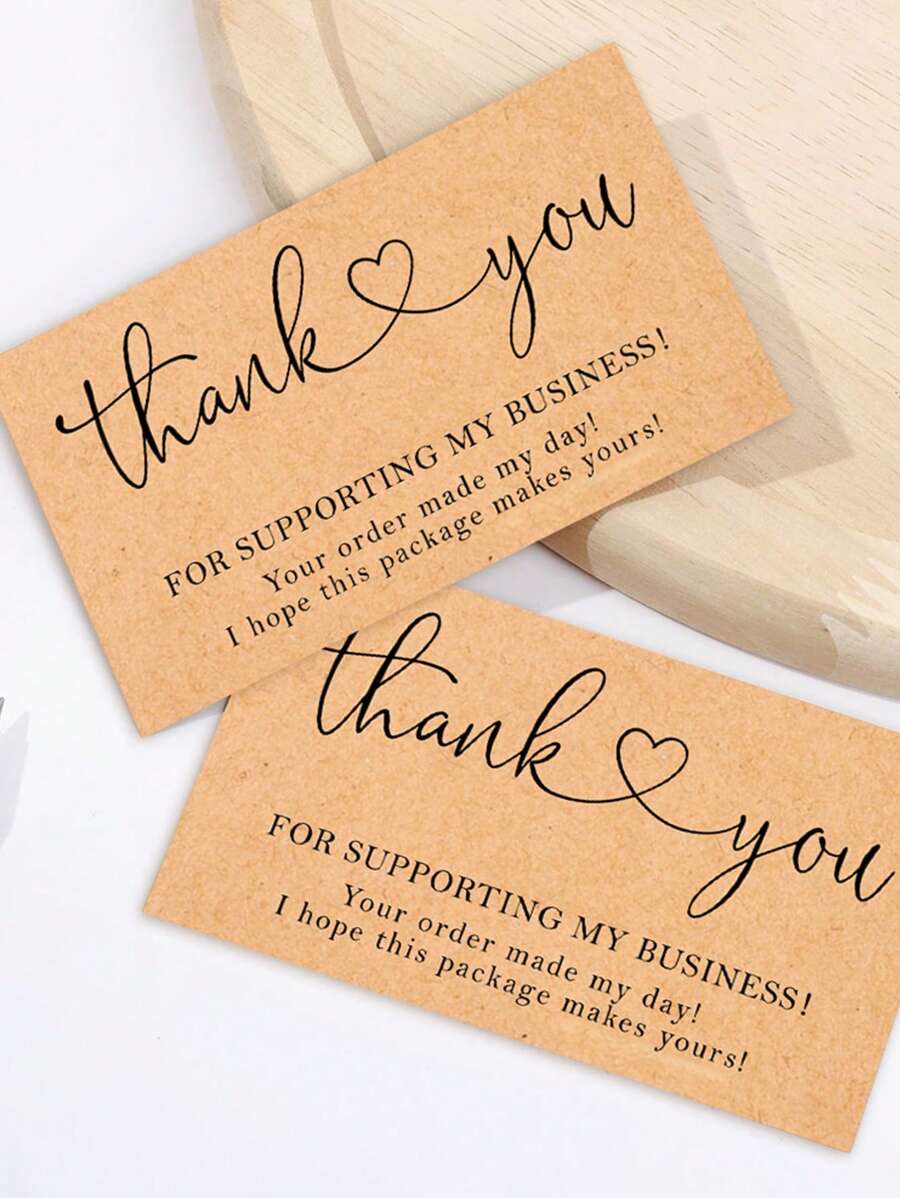 30pcs/Package Thank You Kraft Paper Gift Card, Greeting Card, Blank ...