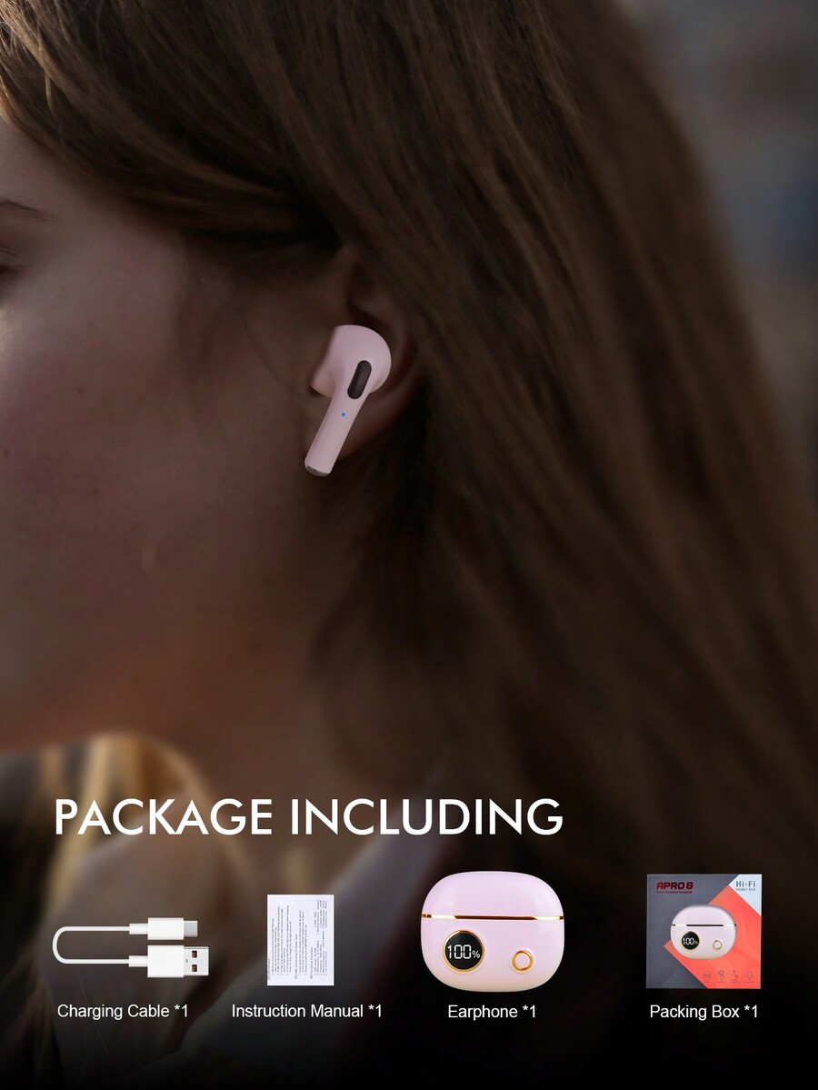 Tws Half-in Ear True Wireless Earbuds With Vintage Macaron Color, Touch ...