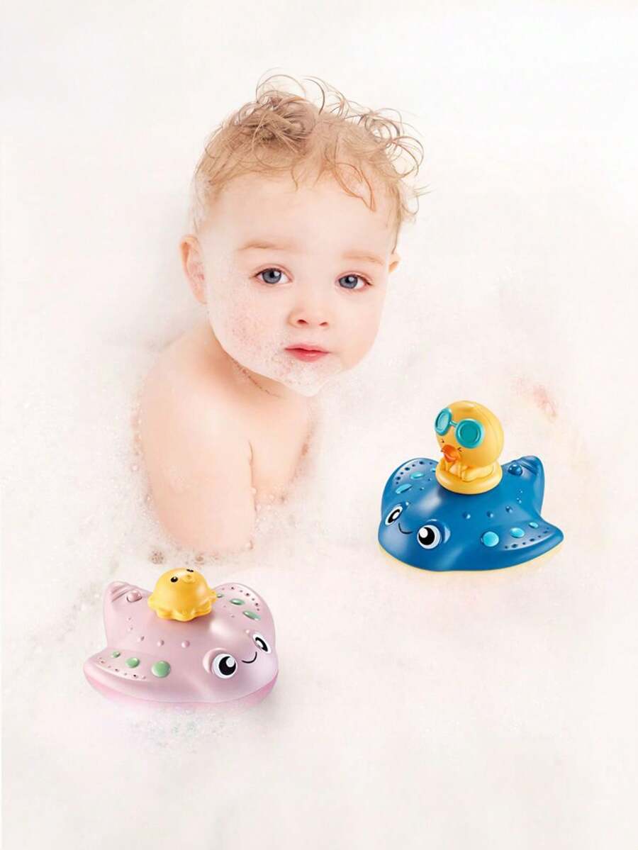 Baby bath toys plastic water electric water jet puffer fish bathroom ...