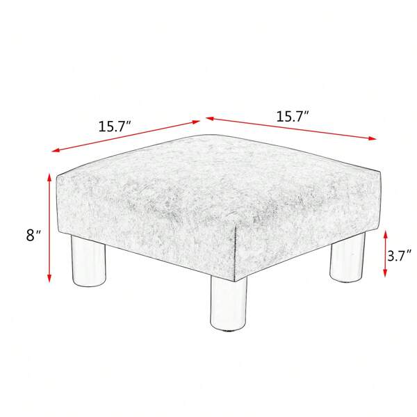 Joveco Small Footstool Ottoman, PU Leather Footrest Square Foot Stool ...