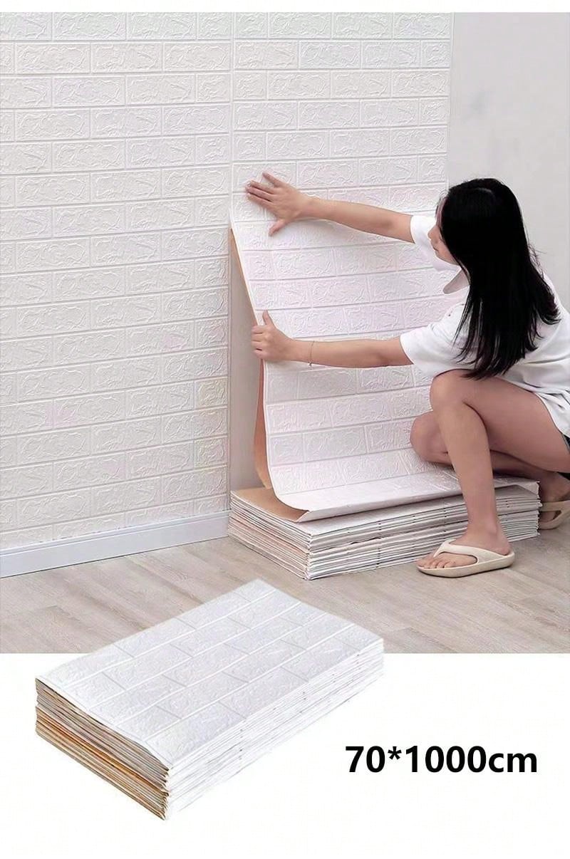 70cm*10m White Brick Pattern Wallpaper | SHEIN UK