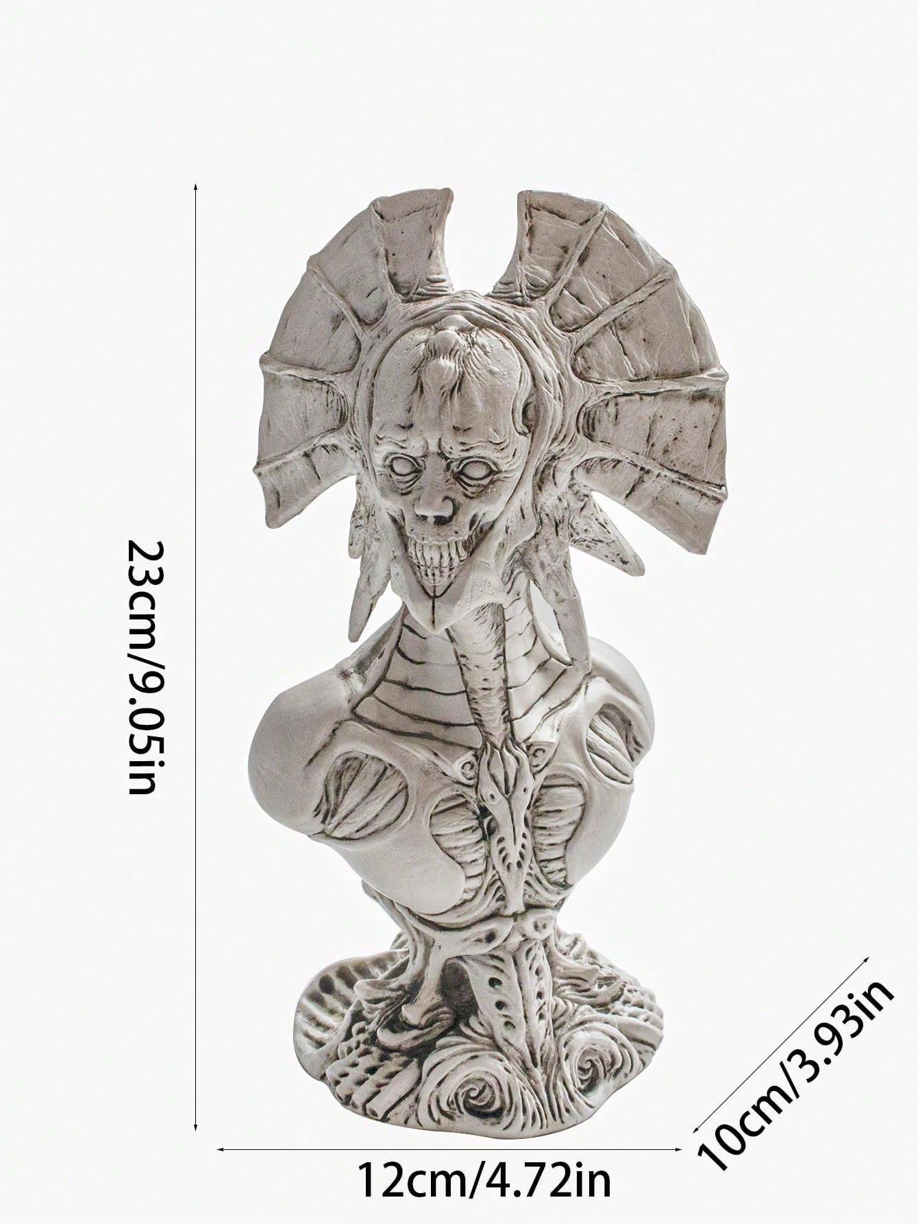 1pc Black And White Home Decoration Devil Half Body Sculpture Corpse ...