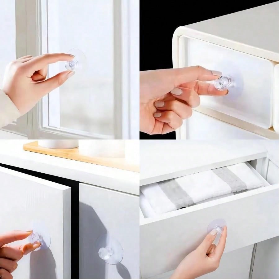 1 Set Of Transparent Crystal Invisible Cabinet Handles, Drawer Pulls ...
