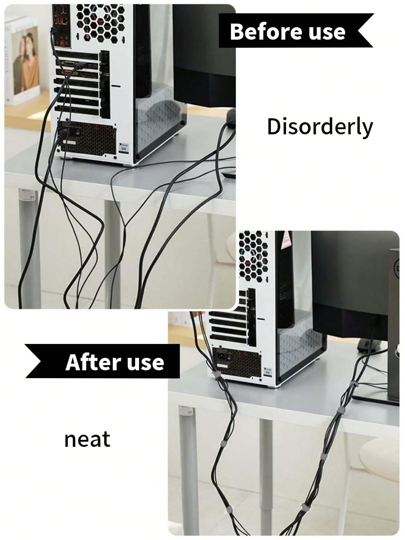 Brida Para Cables Reutilizable, Tamaño 1m/3m/5m, Para Fijar Cables De Datos De Escritorio ...
