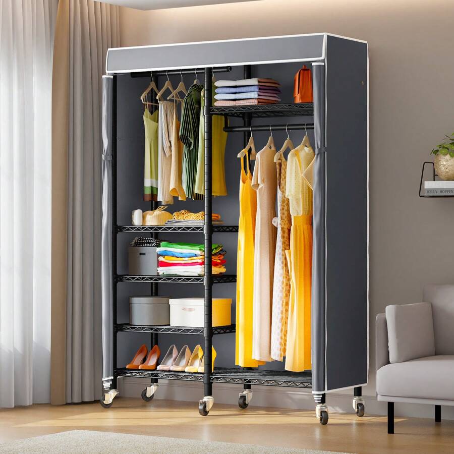 VIPEK R4C Rolling Garment Rack 6 Tiers Adjustable Heavy Duty Wire ...