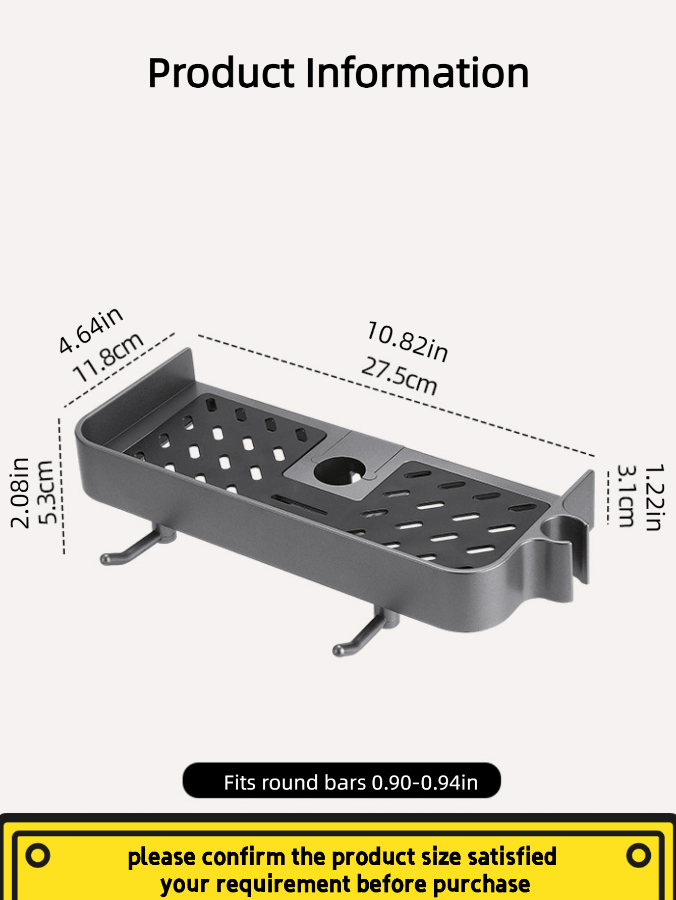 Shower Shelf Home Bathroom Adjustable Bracket No-Punch Bathroom Shower ...