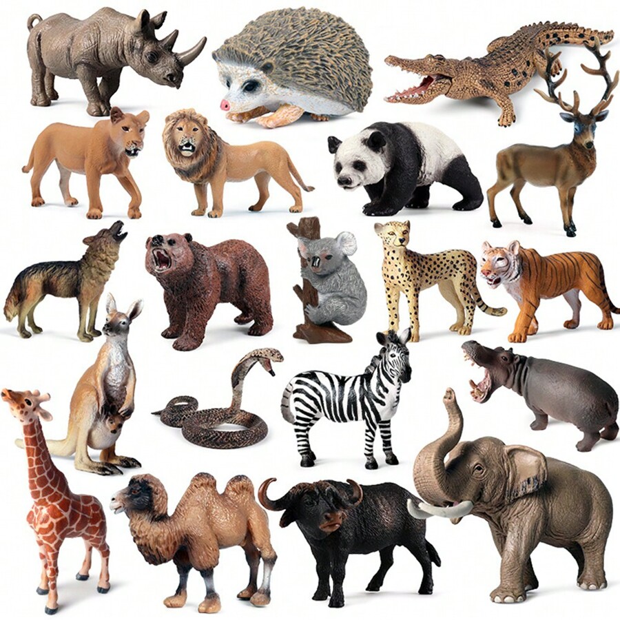 Safari Animal Figurines Toys, African Jungle Zoo Animals Figures ...
