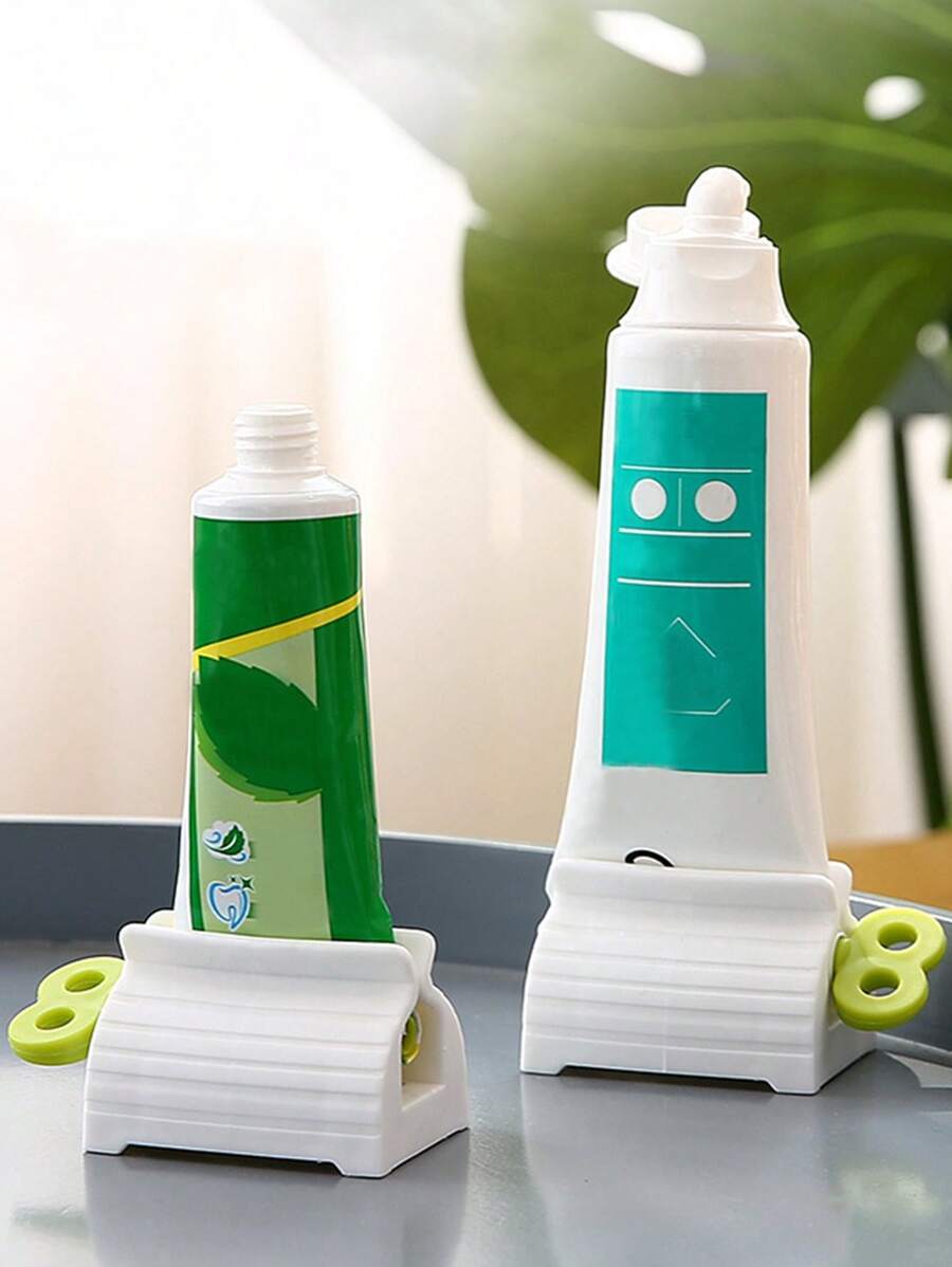 2pcs- Automatic Toothpaste Dispenser With Facial Cleanser Squeezer And ...