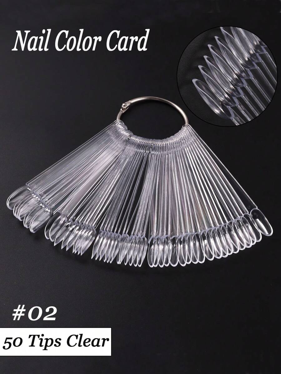 50 Stück transparente Nagel-Farbkarten, Farbdisplay-Vorlage für Gellack ...