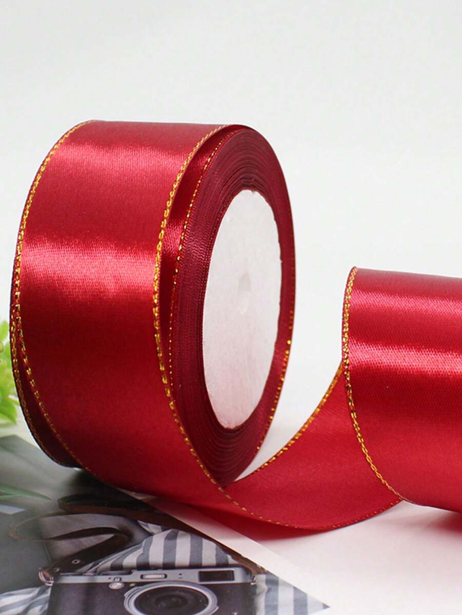 1 Roll 0.6cm/4cm Double-Edge Satin Ribbon, Bowknot Decor Gift Wrapping ...