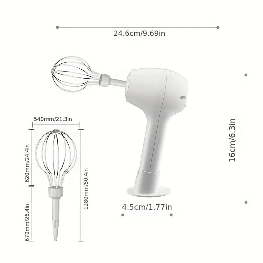 Wireless Portable Electric Food Mixer 3 Speeds Automatic Whisk Dough ...