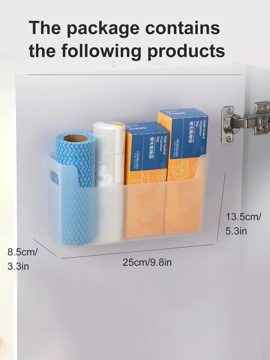 1pc Multi-Functional Transparent Plastic Storage Rack, Wall Mounted ...