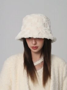 1pc Women's Fashionable Coffee Color Checkboard Bucket Hat For Daily ...