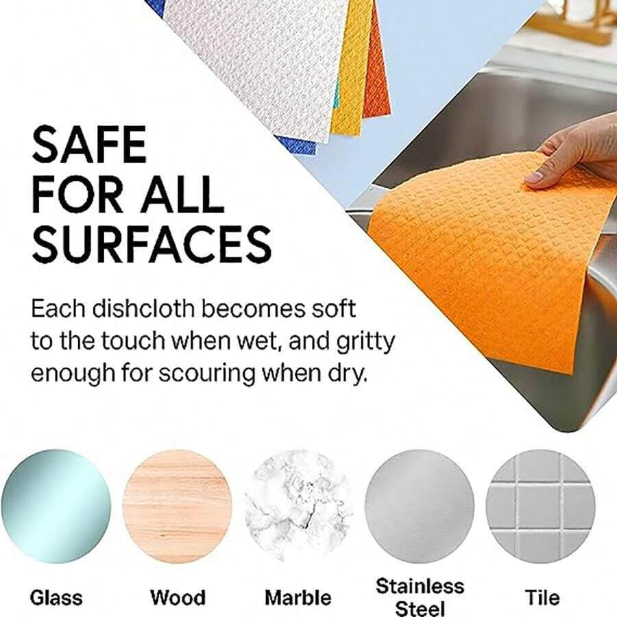 10-Piece Kitchen Dish Cloths - Reusable Paper Towels For Counters And ...