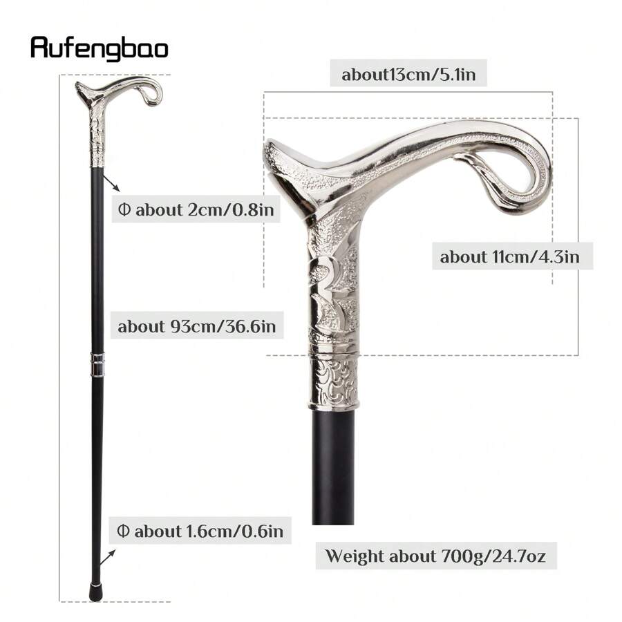 White Luxury Curve Line Type Walking Cane Fashion Decorative Walking ...