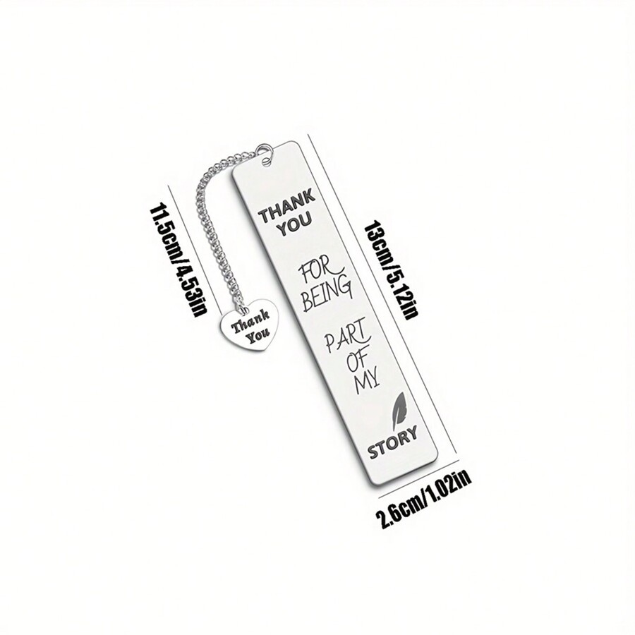 1pc Stainless Steel Lettering Slogan Bookmark, Thank You For Becoming A ...