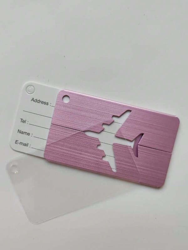 1pc Brushed Aluminum Alloy Luggage Tag For Checked Baggage And Carry-on ...