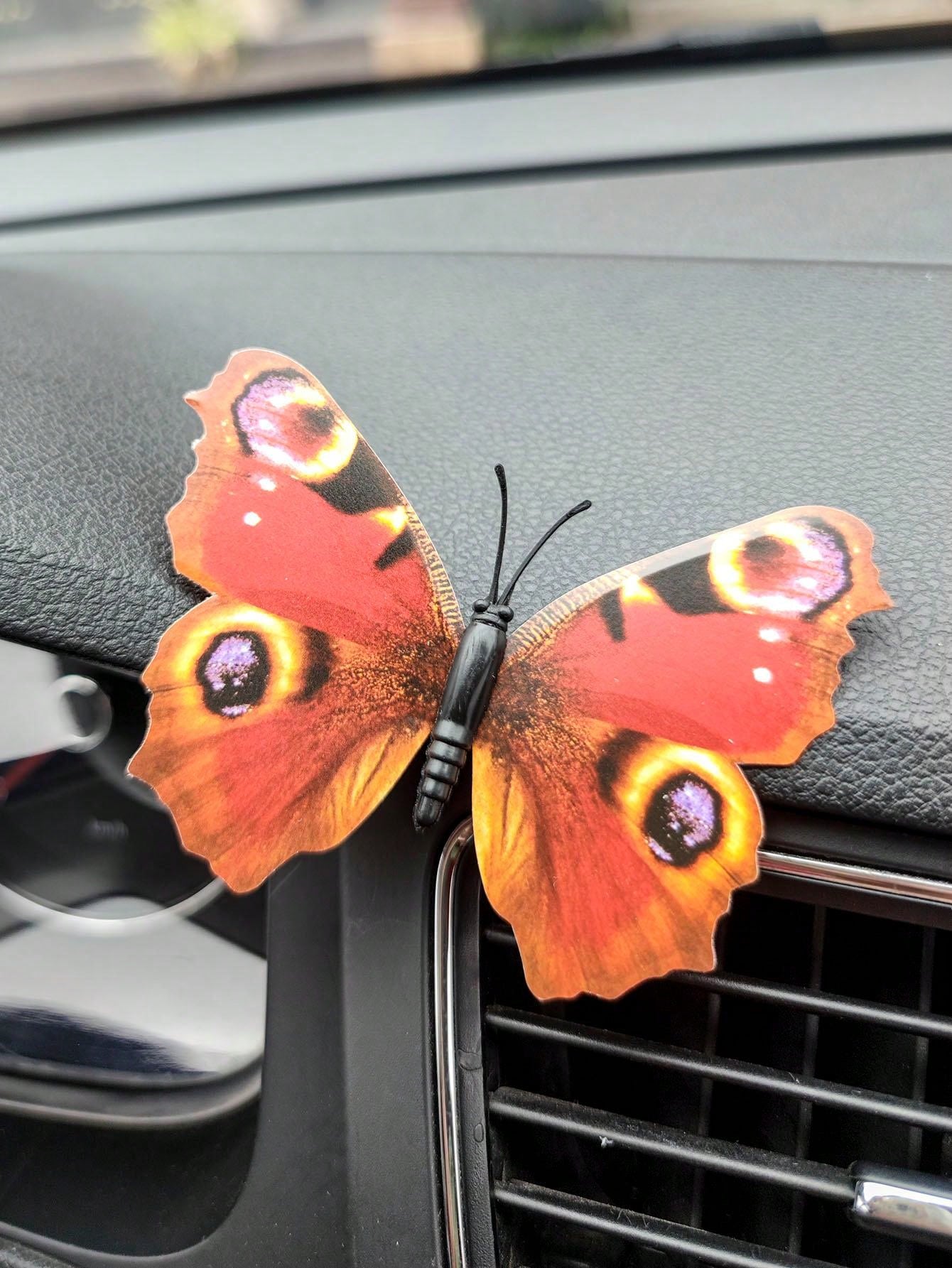 12pcs/set Red Creative 3d Butterfly Car Stickers | SHEIN USA