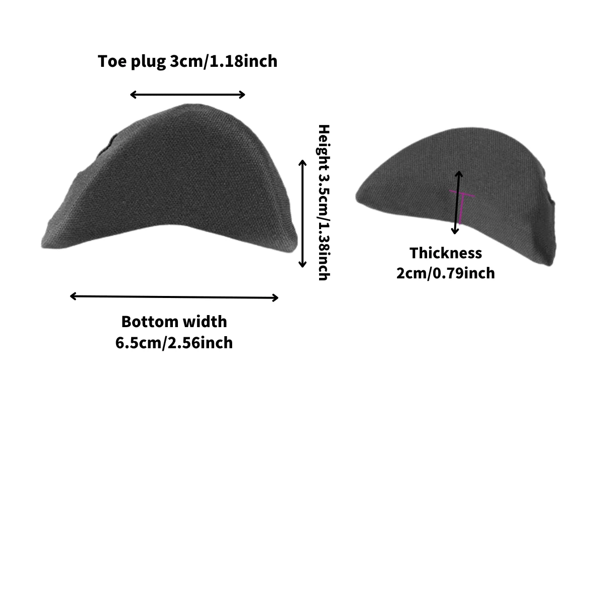 1pair Sponge Shoe Toe Inserts For High Heels Adjust Shoe Size, Soft ...