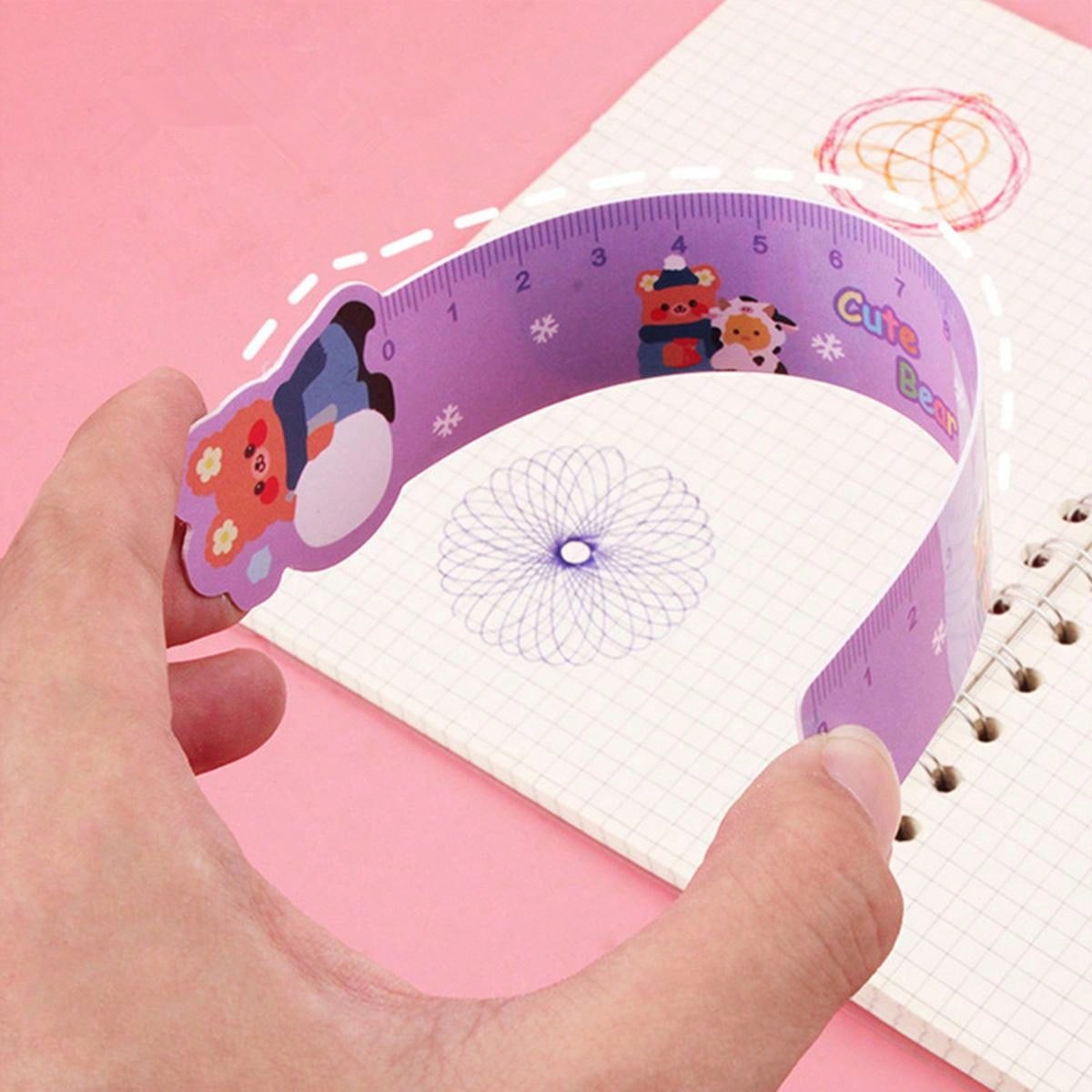 1/2pcs Random Style Bendable Cartoon Ruler, Student Drawing, Measuring ...
