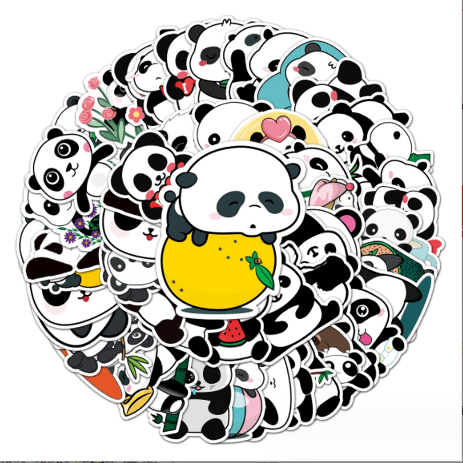 50pcs Cute Cartoon Panda Stickers | SHEIN USA