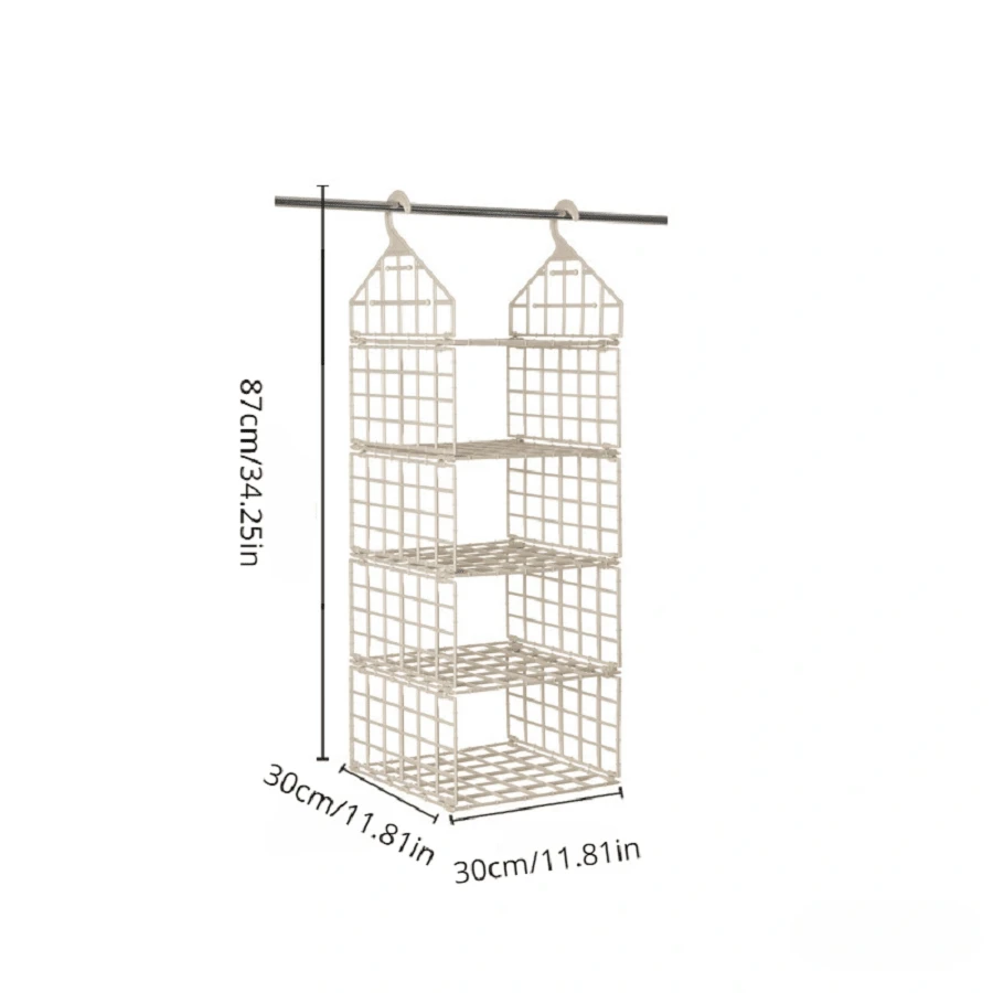 Plastic Four-Tier Organizer Foldable Shelf Storage Rack, DIY Clothes ...