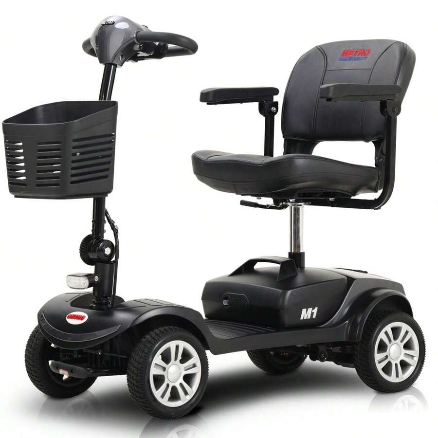 4 Wheels Compact Mobility Scooter W LED Headlight Electric Powered Easy ...