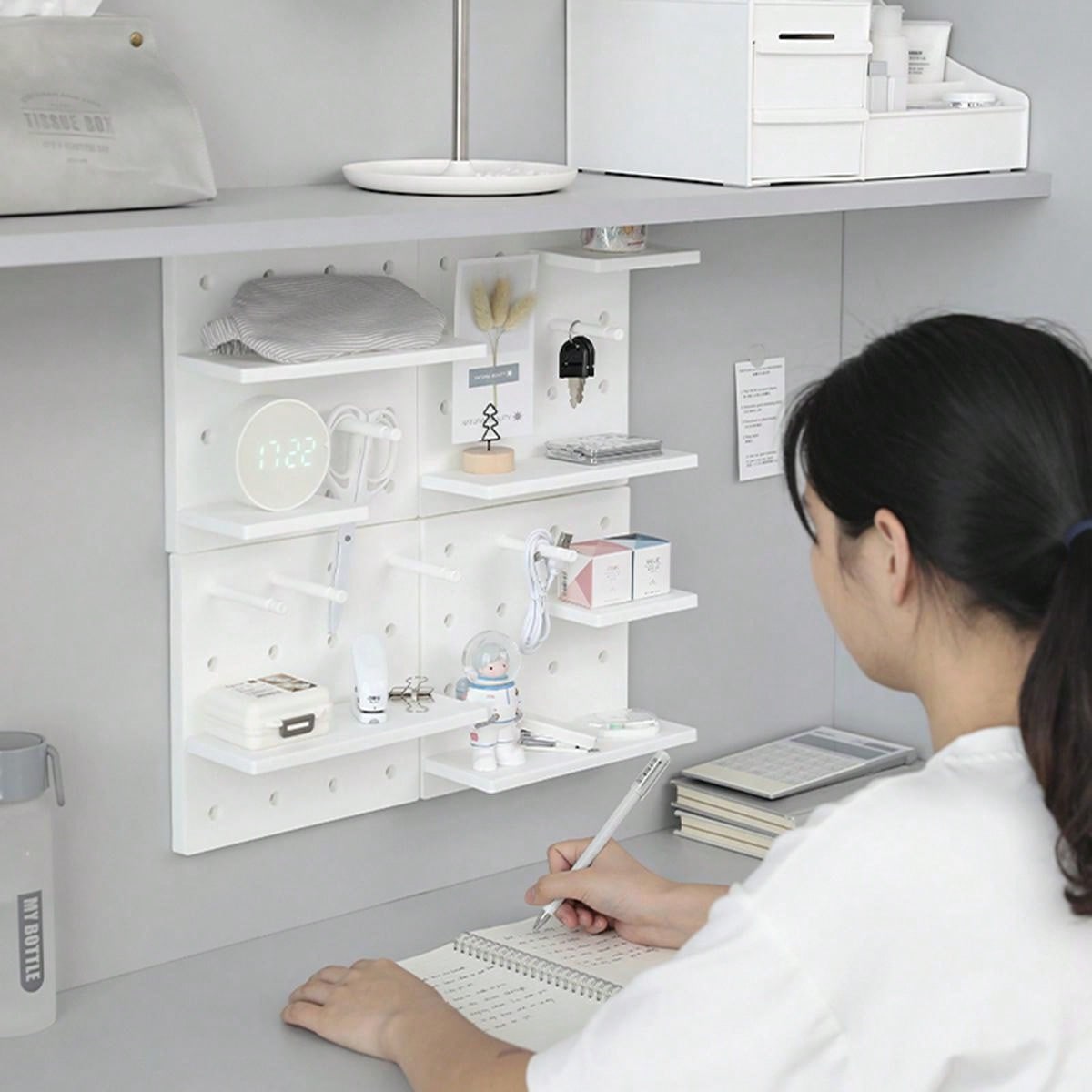 Perforated Storage Rack With Hooks, Wall-mounted Desk Organizer, Mini ...