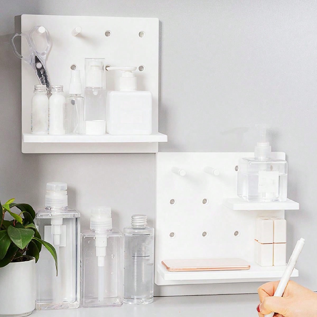 Perforated Storage Rack With Hooks, Wall-mounted Desk Organizer, Mini ...