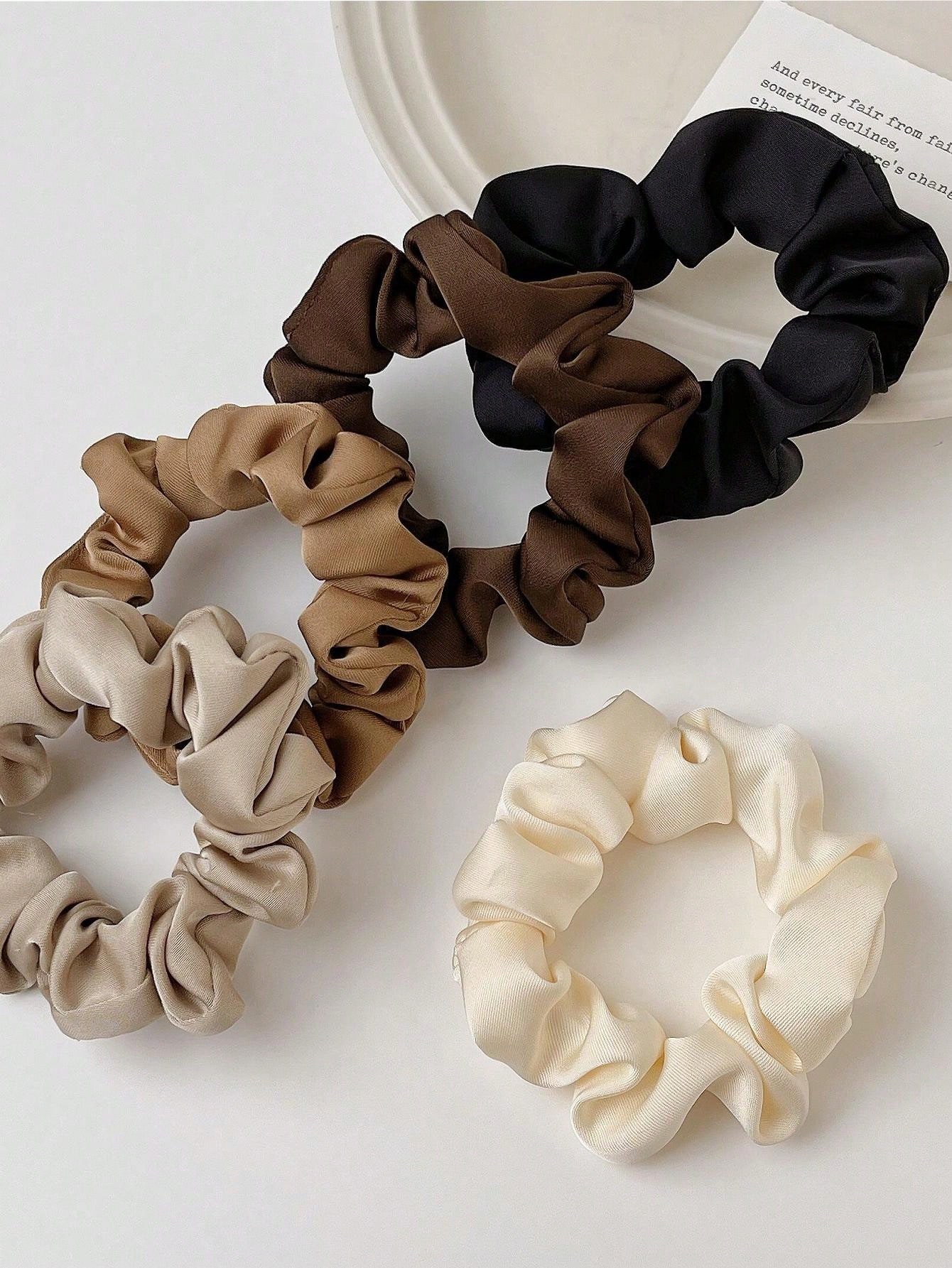 5pcs Elegant Solid Scrunchie Women Fashionable Scrunchie Casual | SHEIN UK