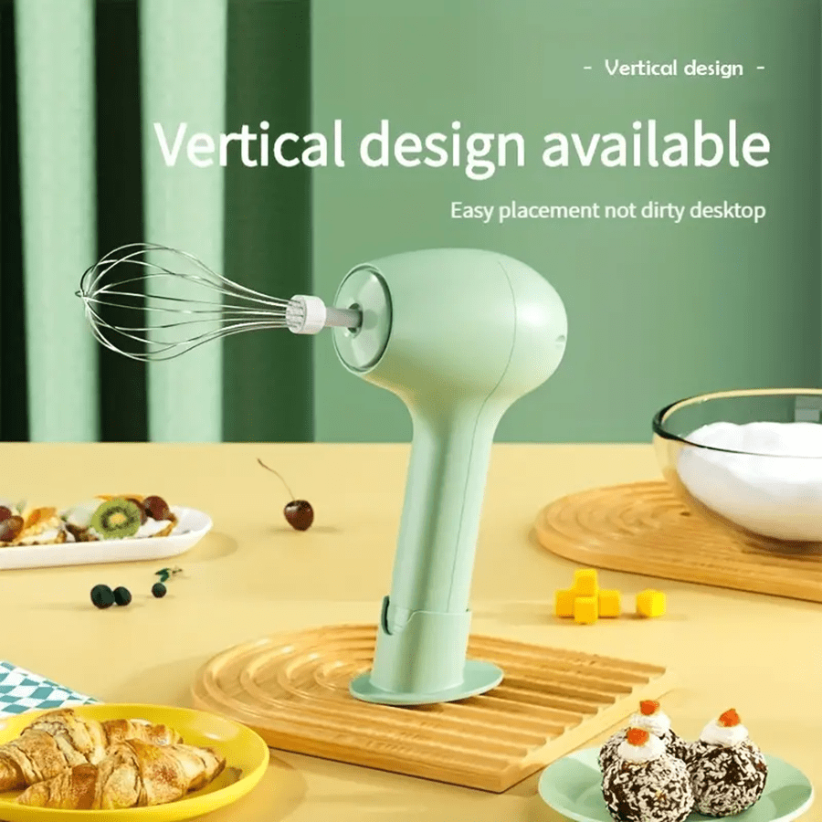 Wireless Portable Electric Food Mixer 3 Speeds Automatic Whisk Dough ...