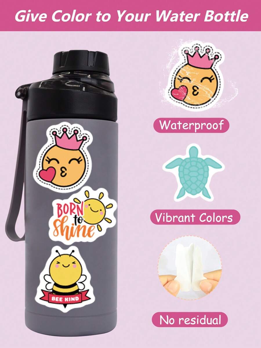 100 PCS Mini Size Stickers For Kids, Cute Water Bottle Stickers Vinyl ...