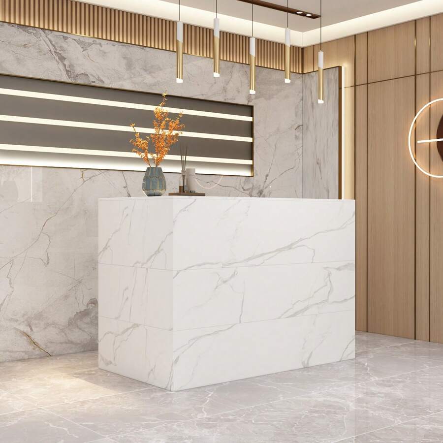 Modern Reception Desk Counter Table, L-Shap Reception Room Front Desk ... Modern Reception Desk Counter Table, L-Shap Reception Room Front Desk ...