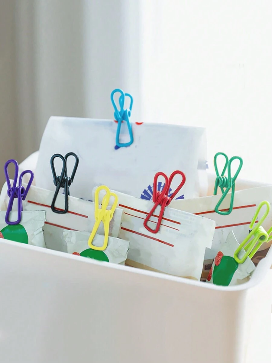 10pcs Random Color Stainless Steel Sealing Clip,Creative Solid Portable ...