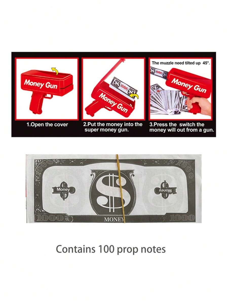 1pc Electric Money Gun, Spraying Cash & Firing Banknotes, Perfect ...