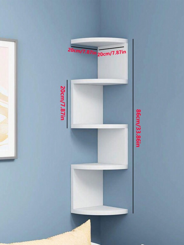 1PC Creative Home Wall Corner Triangle Shelf Wall Hanging 5-layer Half ...