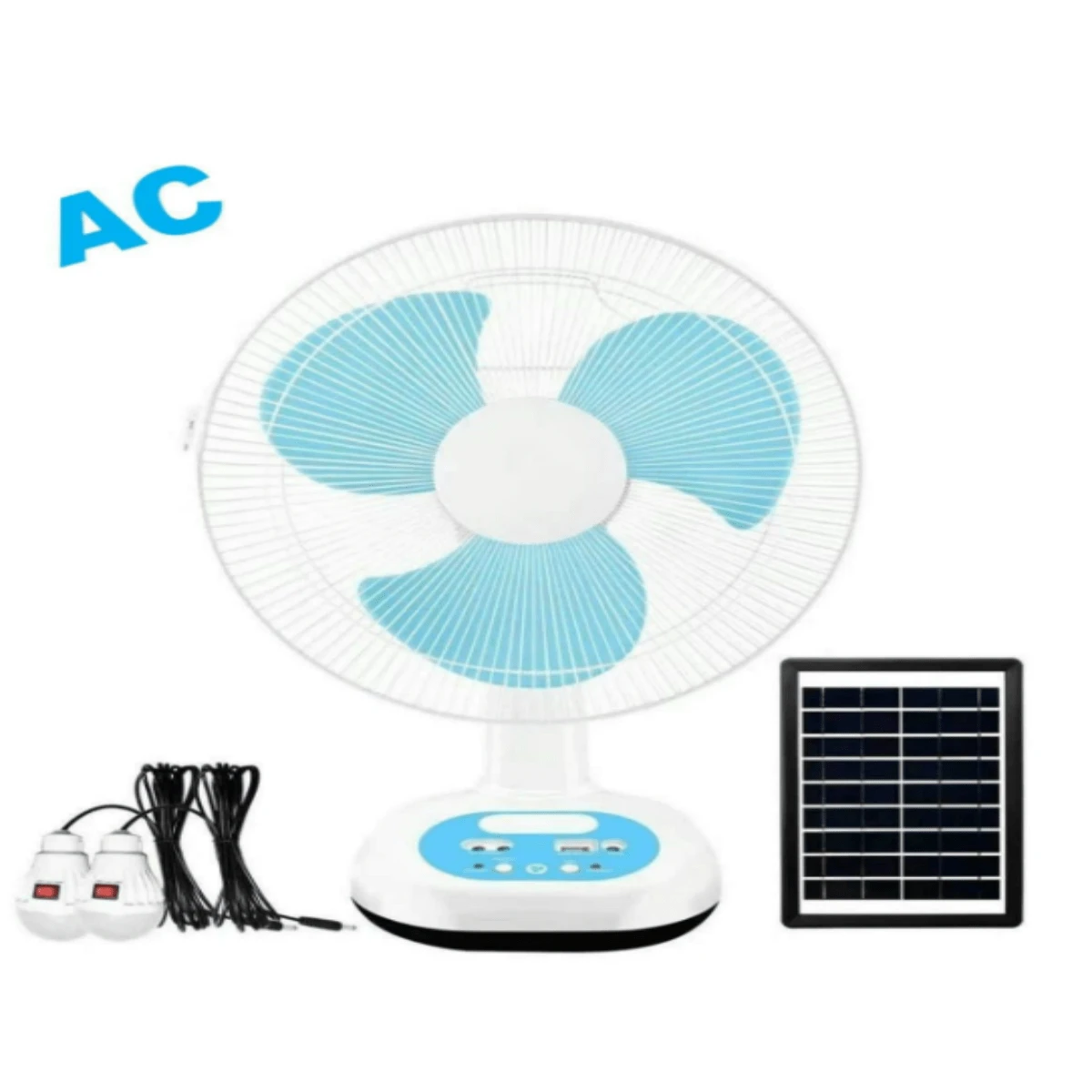 12 Inch Electric Table Fan With Light And Power Bank Function, Portable ...