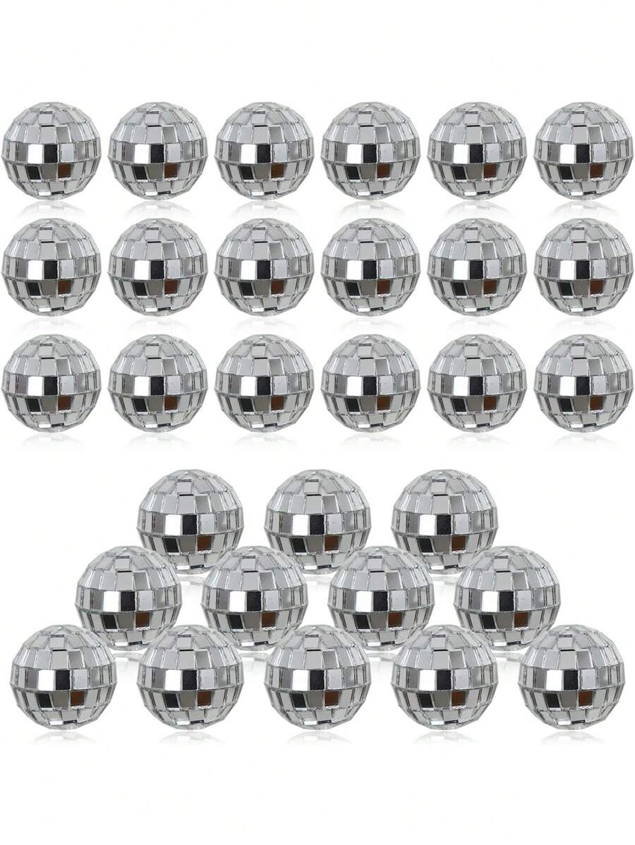 Mini Boules Disco En Argent, 20 Pièces, Décorations Suspendues, Boule À ...