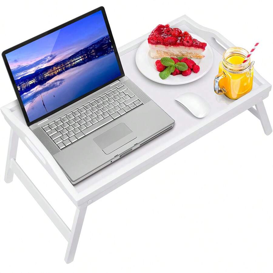 Bed Tray Table With Folding Legs Wooden Serving Breakfast In Bed Or Use ...