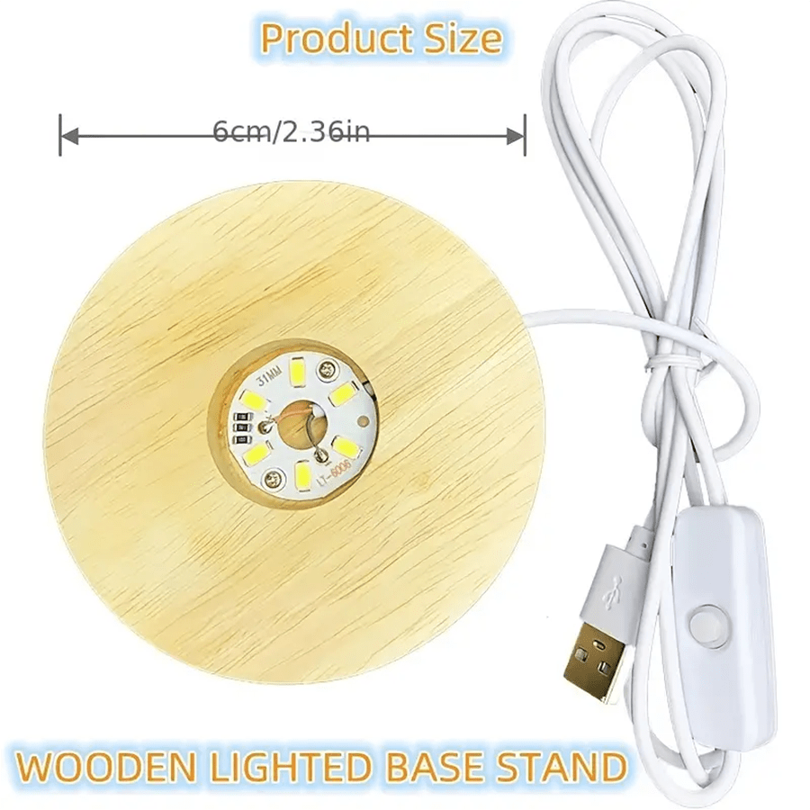 LED Base Light For Crystal Night Light Crystal Glass Lamp Base LED ...