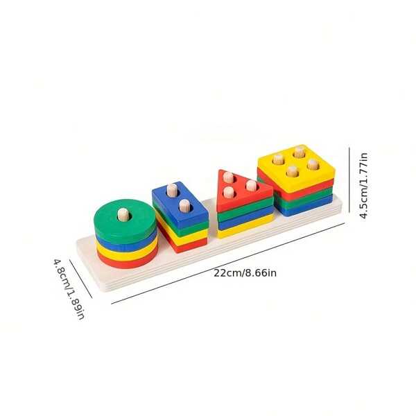 Early childhood education toys, Montessori wooden geometric shape ...